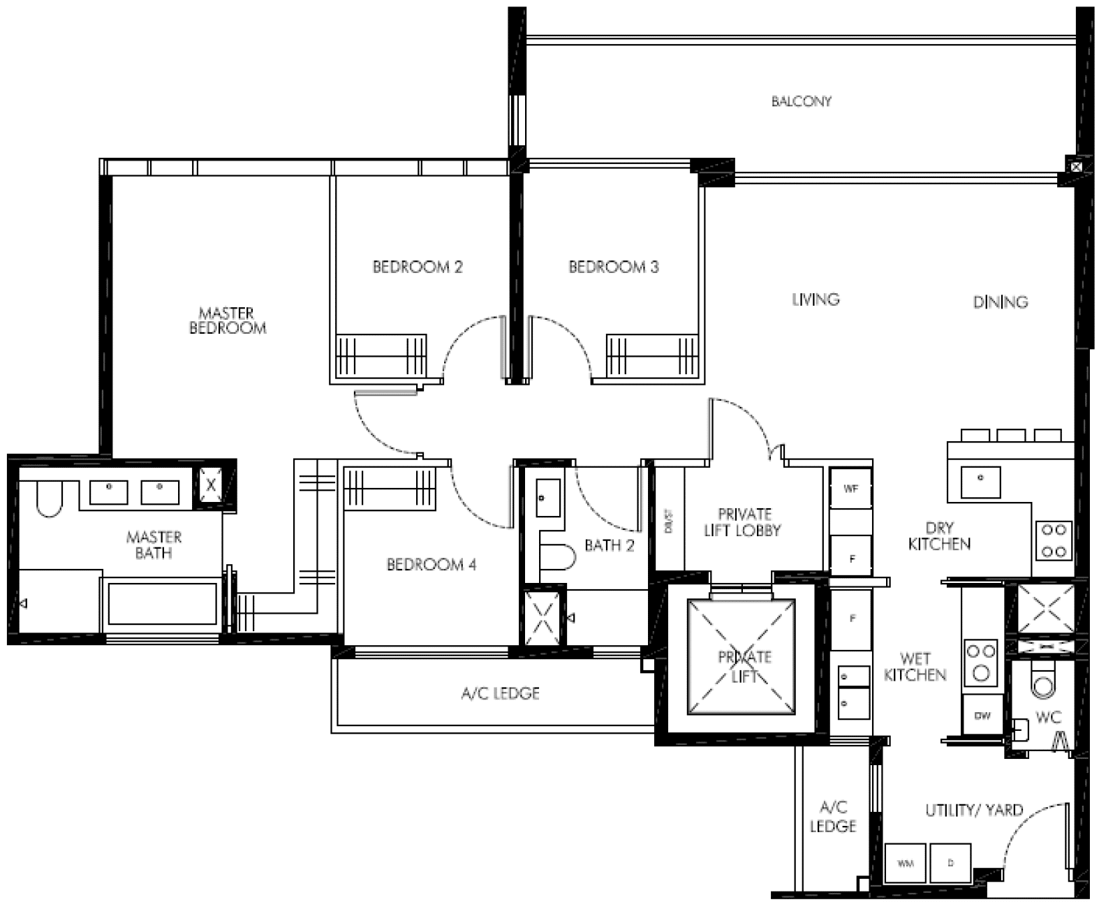 leedon-green-4-bedroom-utility-private-lift-floor-plan-d1-singapore ...